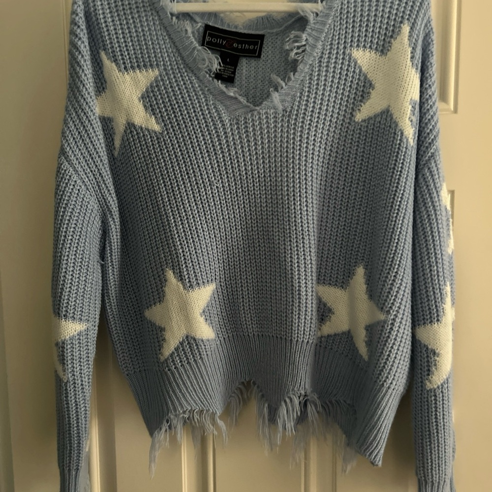 Polly & Esther Blue Star Sweater - Gem